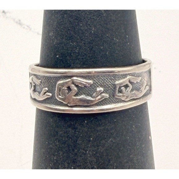 Avon | Jewelry | Avon Sterling Silver Aquarius Band Ring Size 425 Pinky ...